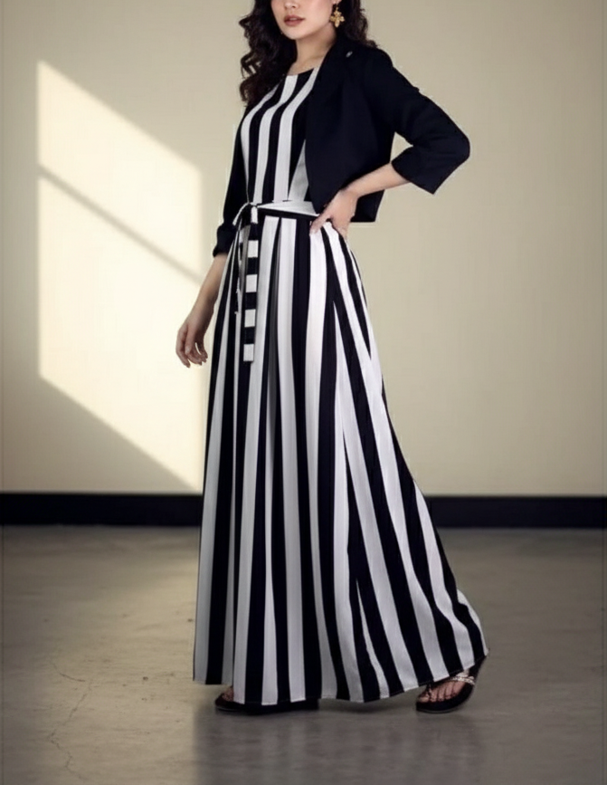 2 Piece Digital Lining Maxi & Coat – DreamNest